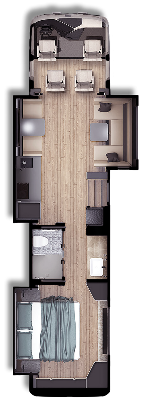 Model with side storage