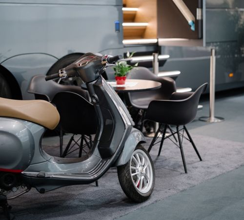 Model with side storage