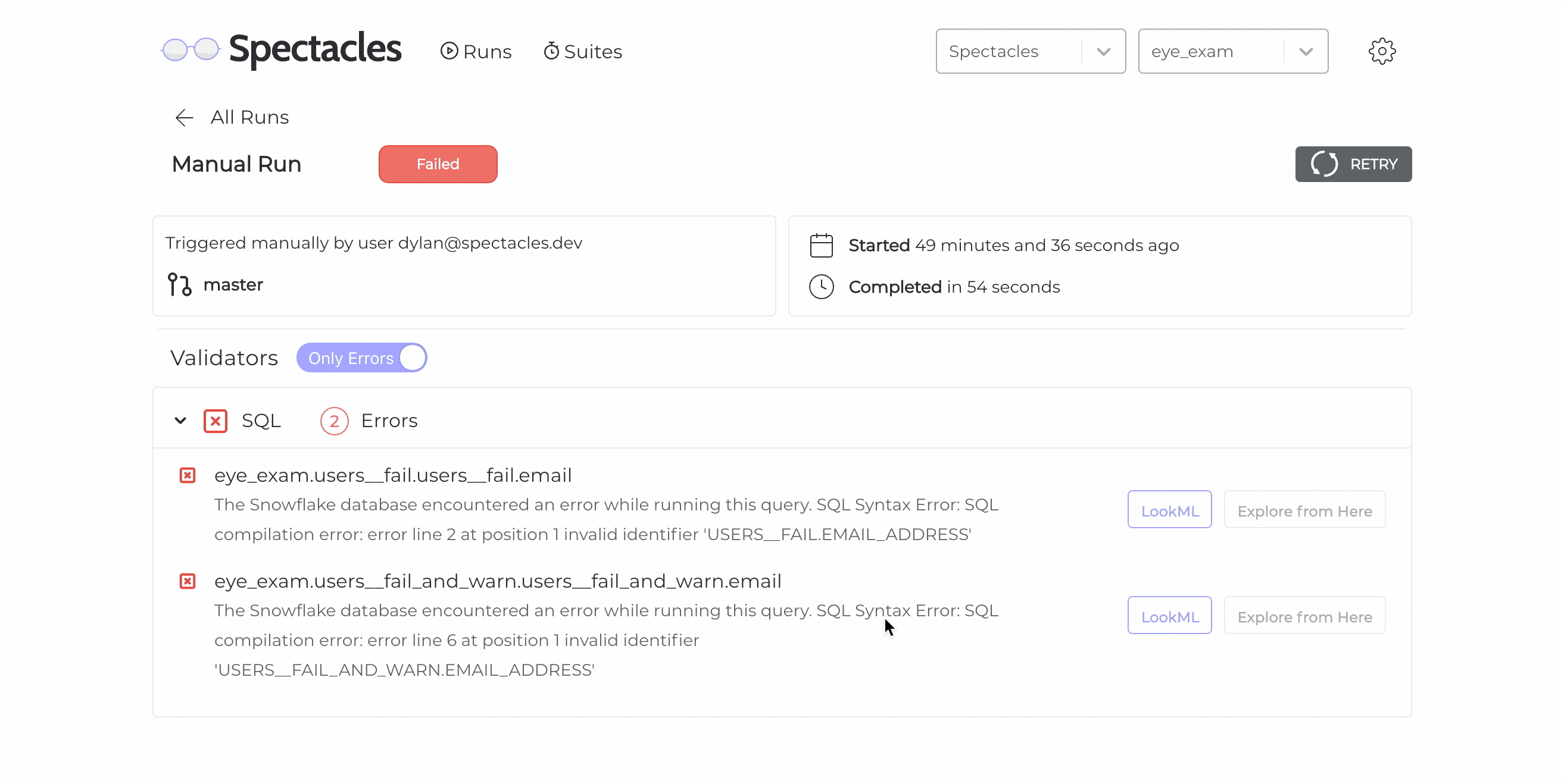 Spectacles - A Continuous Integration Tool for Looker