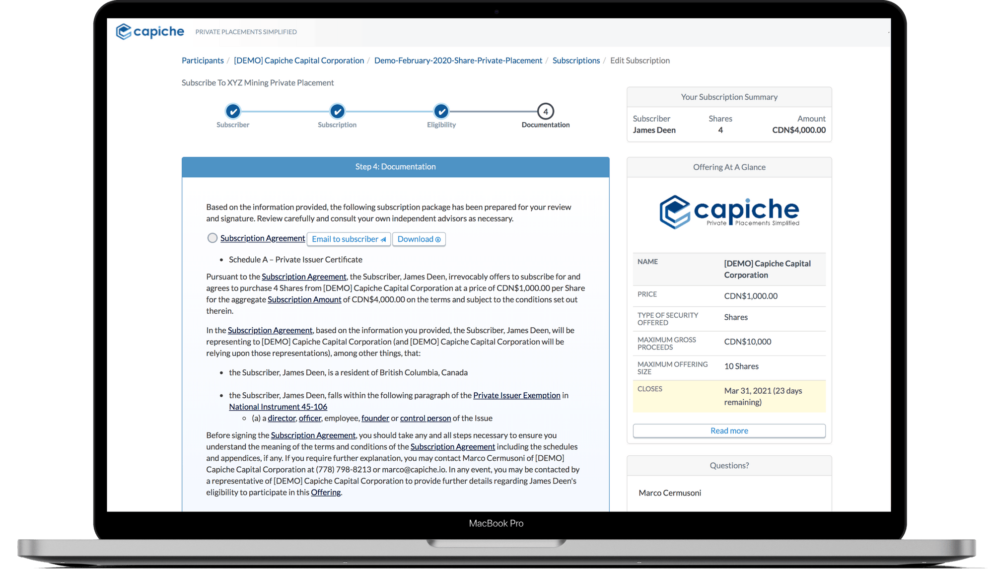 Capiche - Capital raising simplified
