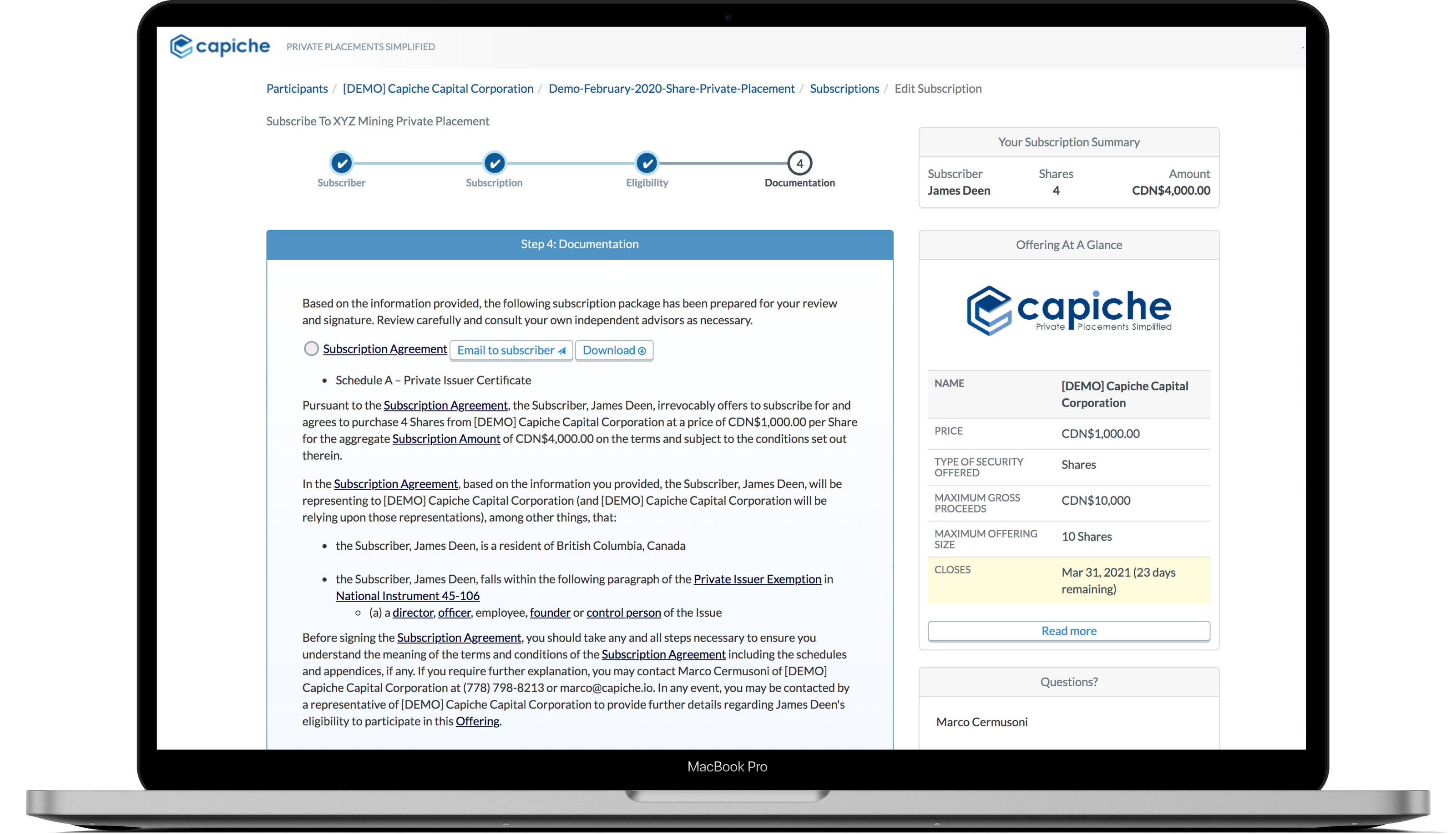Capiche - Capital raising simplified