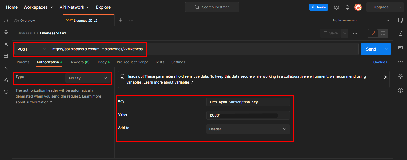 How to detect spoofing in facial biometrics with Postman