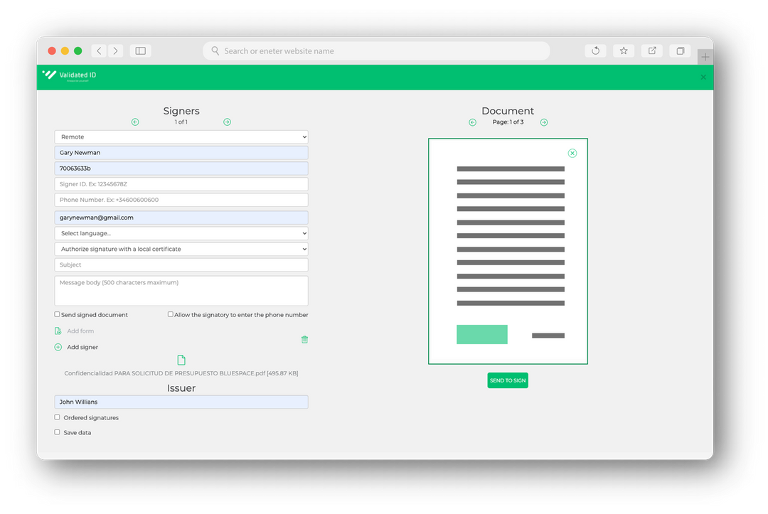 VIDsigner Remote - Remote Signature | Validated ID