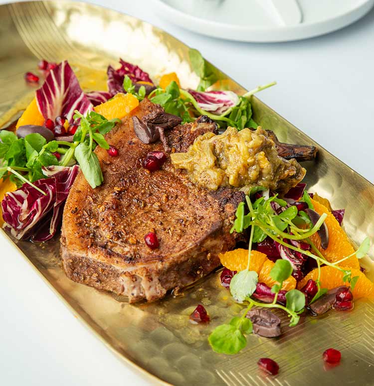 Moroccan Spiced Pork Chop with Babaganoush | NZ Pork 6+2+2