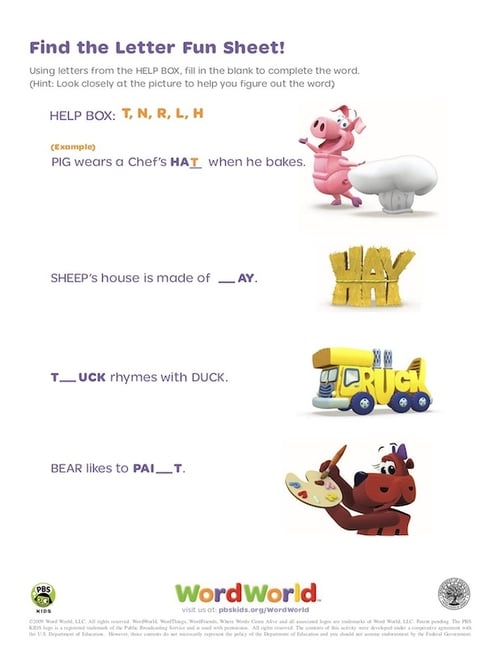 WordWorld: Printable Activities