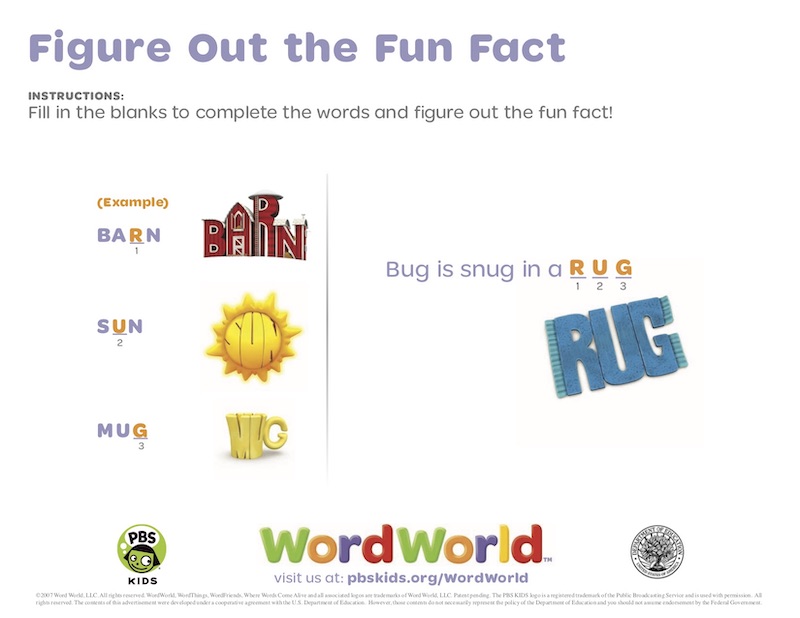 WordWorld: Printable Activities