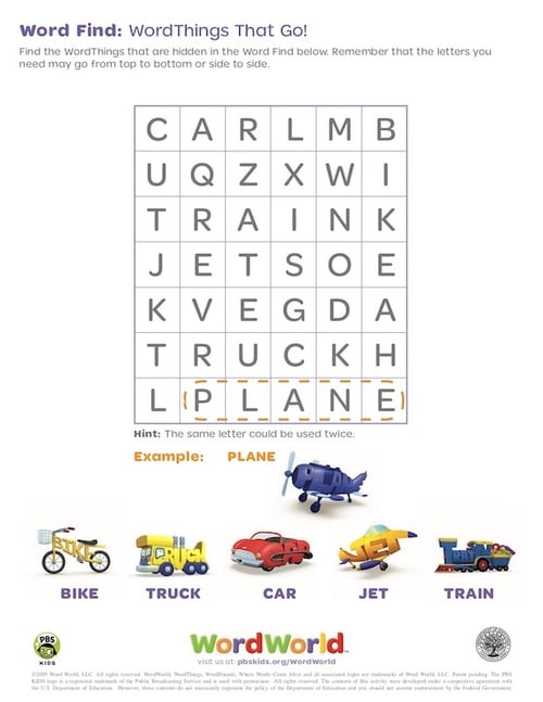 WordWorld: Printable Activities