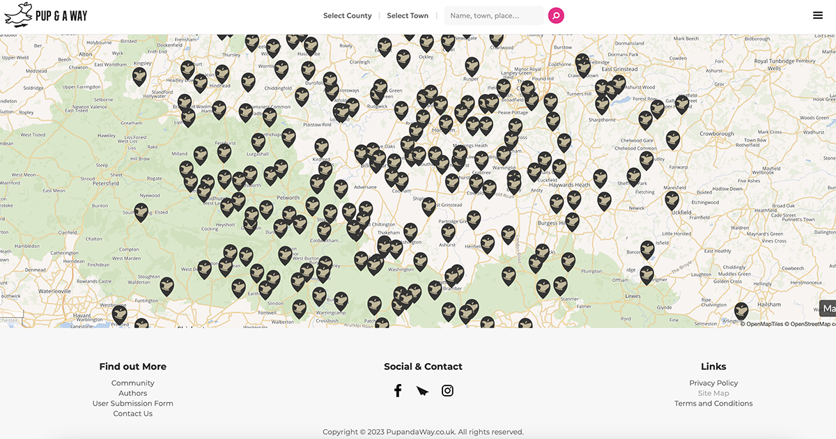 Map of Dog Walks Near Me
