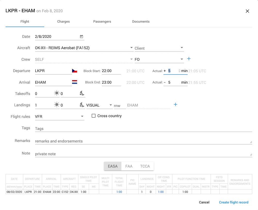 Pilot Logbook with VFR navigation