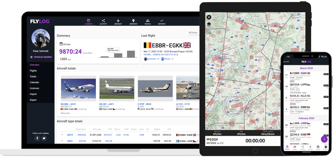 Pilot Logbook with VFR navigation