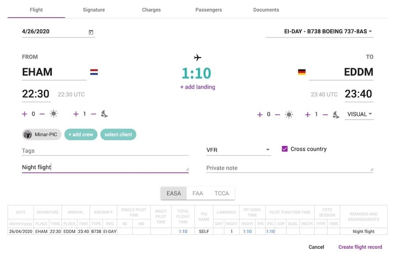 Pilot Logbook and VFR navigation