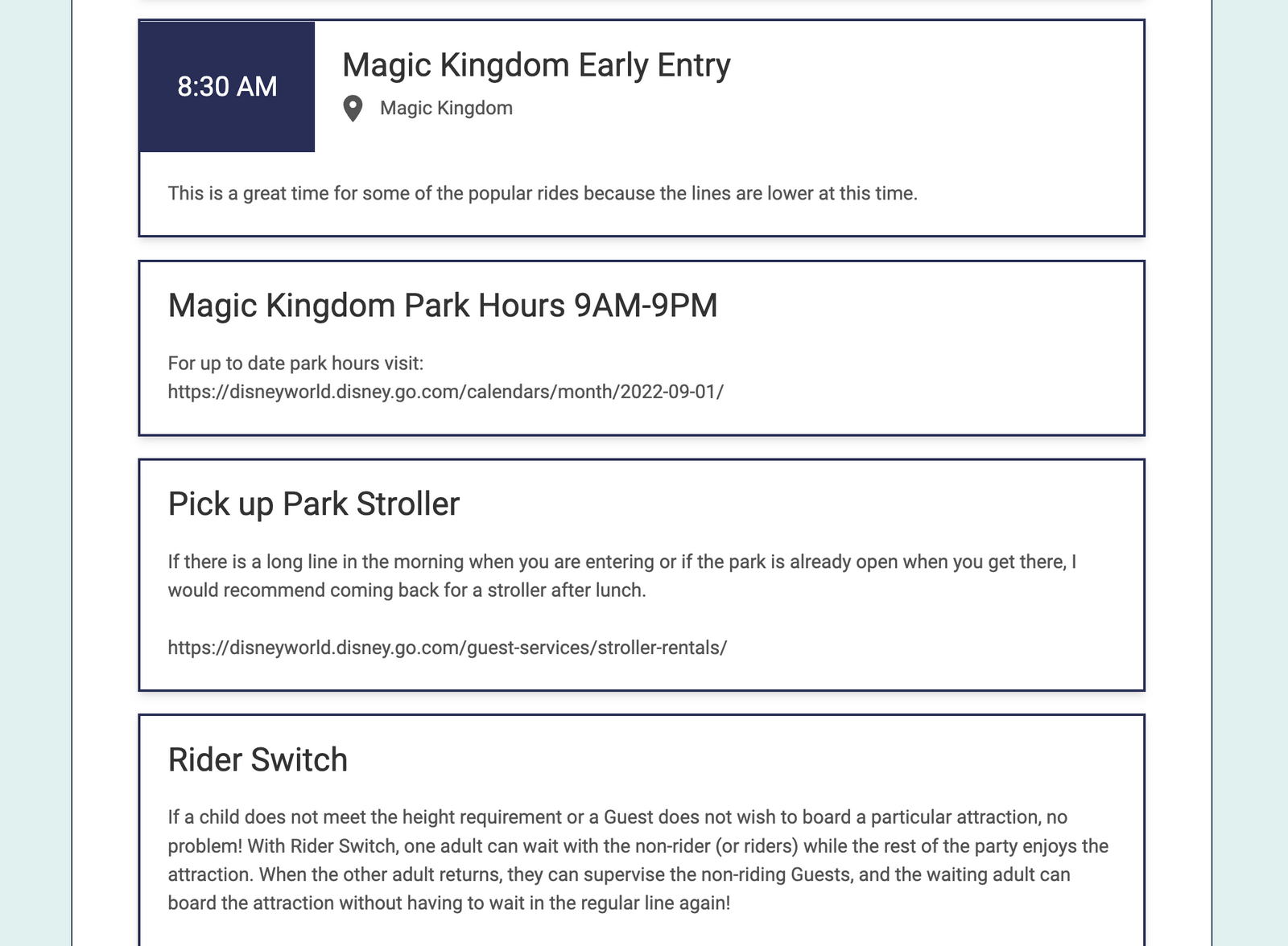 Walt Disney World Itinerary Workshop walt-disney-world-itinerary-workshop