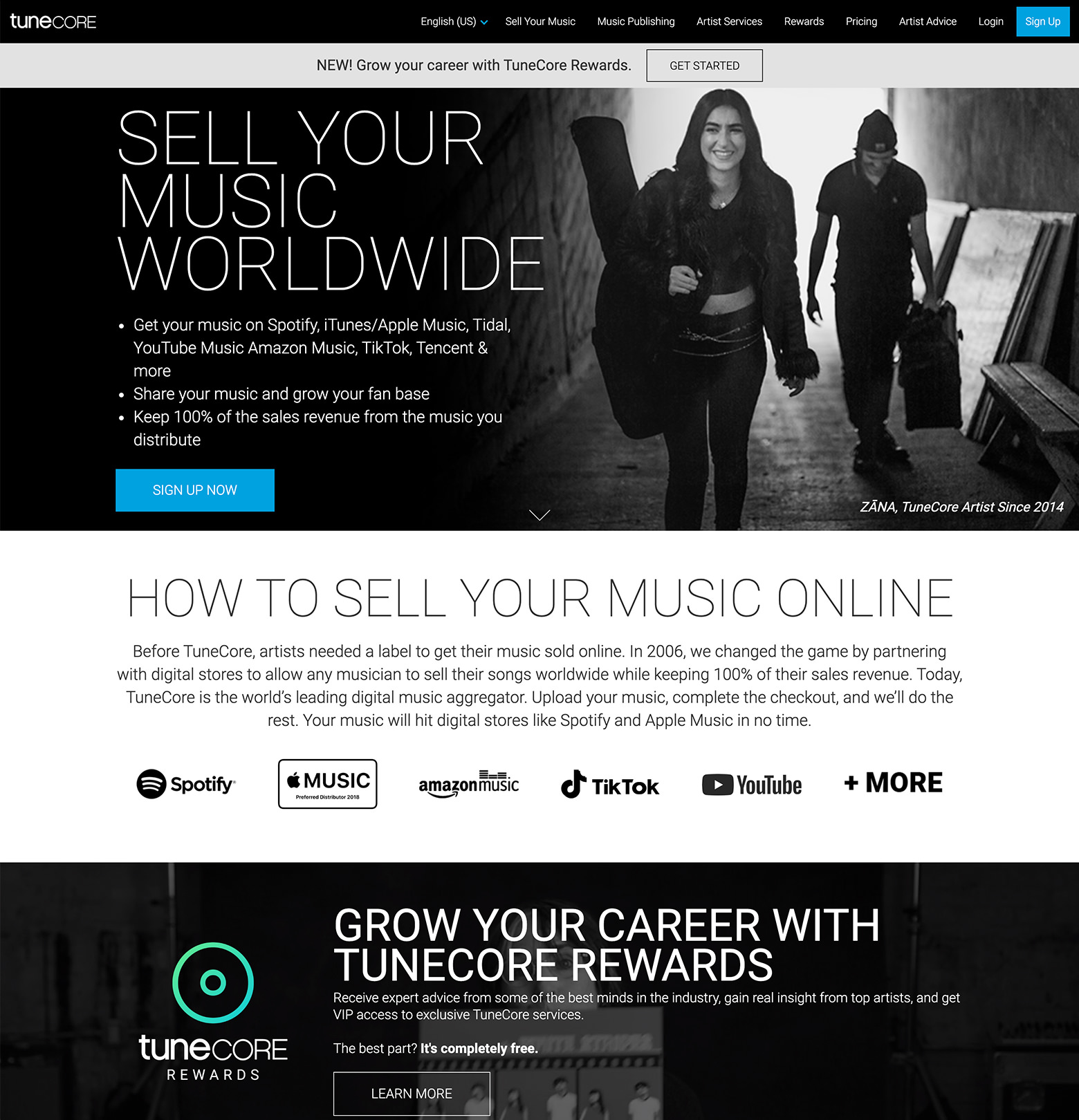 TuneCore + Reprtoir