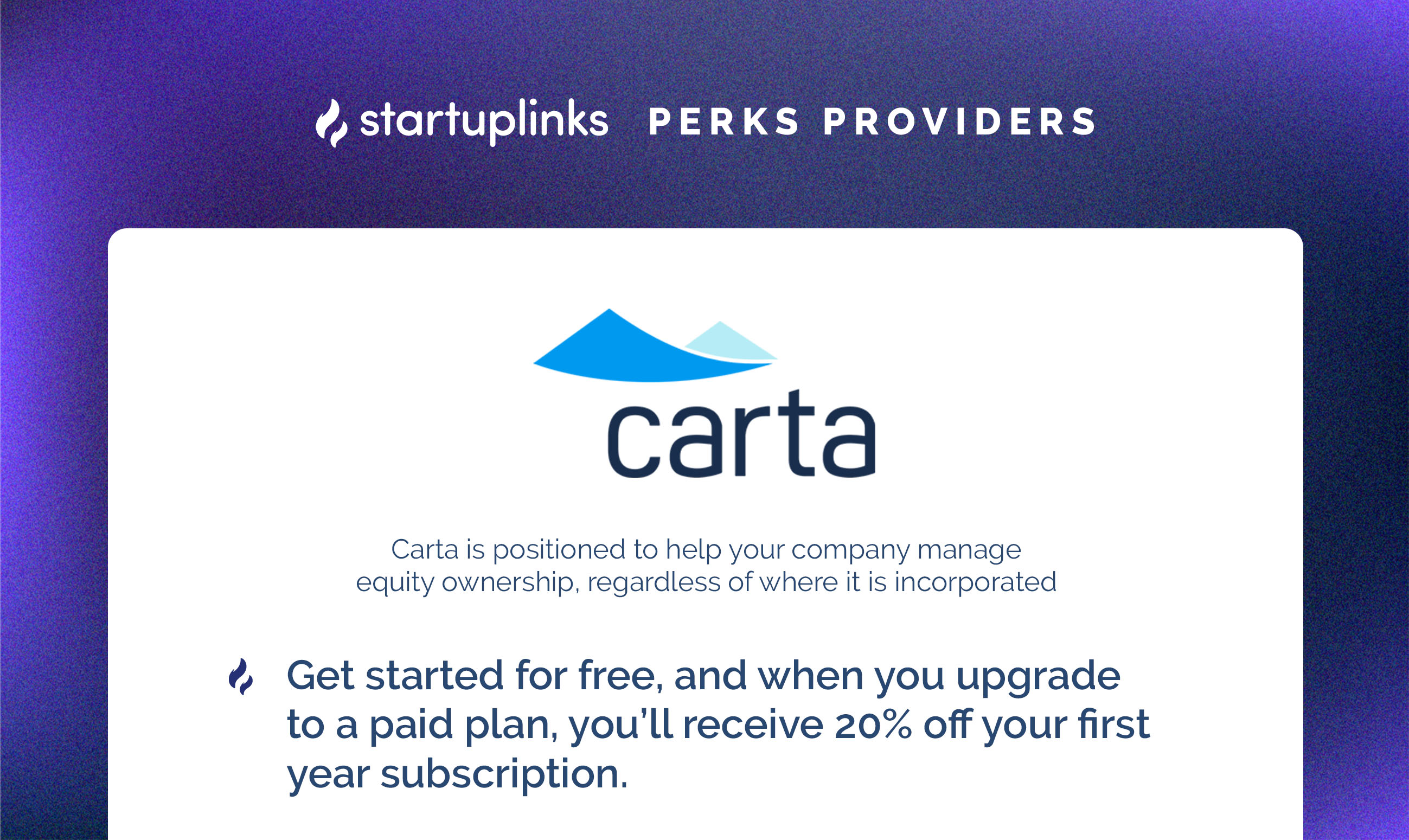 Carta | Perk Startuplinks para Startups de LATAM