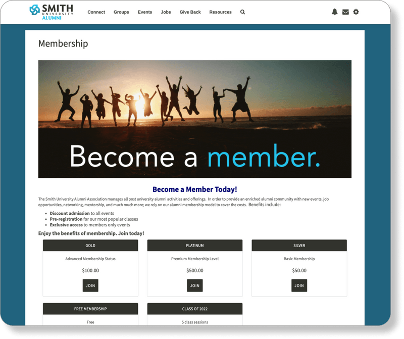 Alumni database software that is engaging and intuitive.