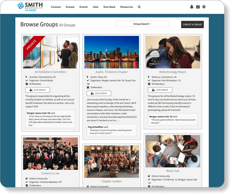 Alumni database software that is engaging and intuitive.