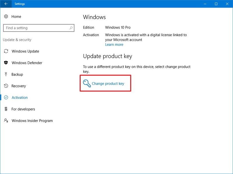 How to change the Windows 10 Product Key (Home to Pro)