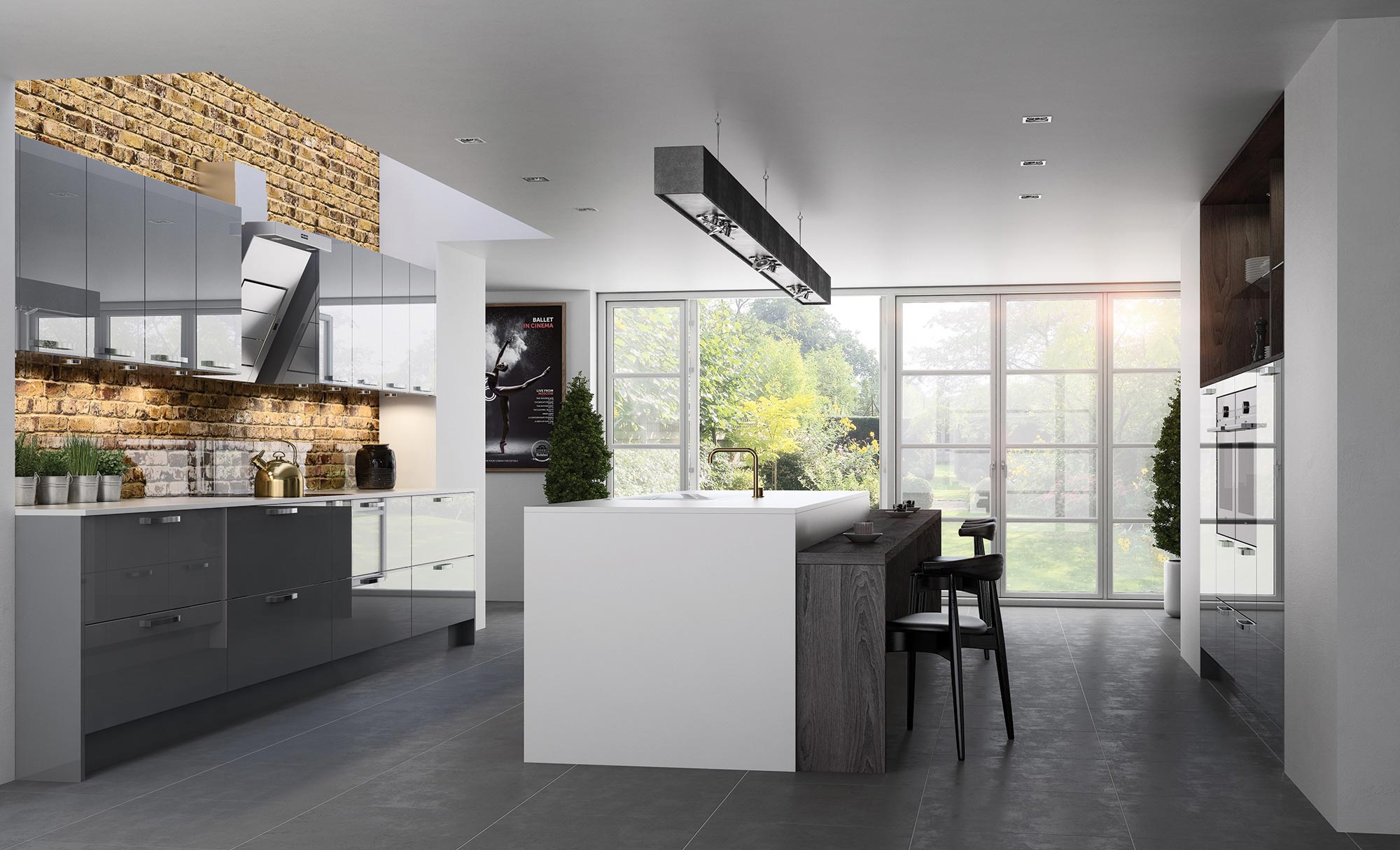 Kitchen Stori Zola Gloss Dust Grey Kitchen | Plyko Kitchens