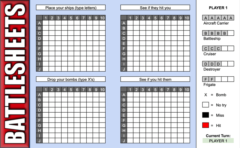 Battlesheets: The Battleship Google Sheet | Sheetlist
