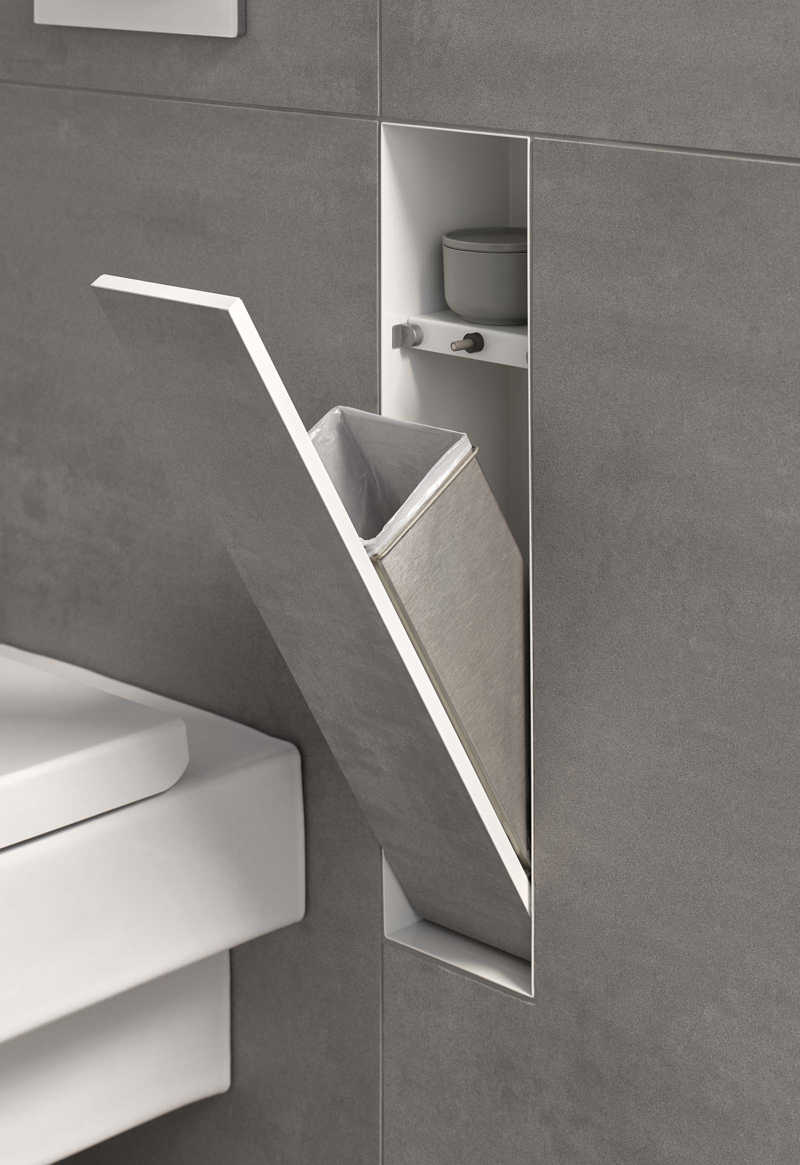 Inspiring 11 - Tileable, concealed waste bin & storage, Easy Drain ...