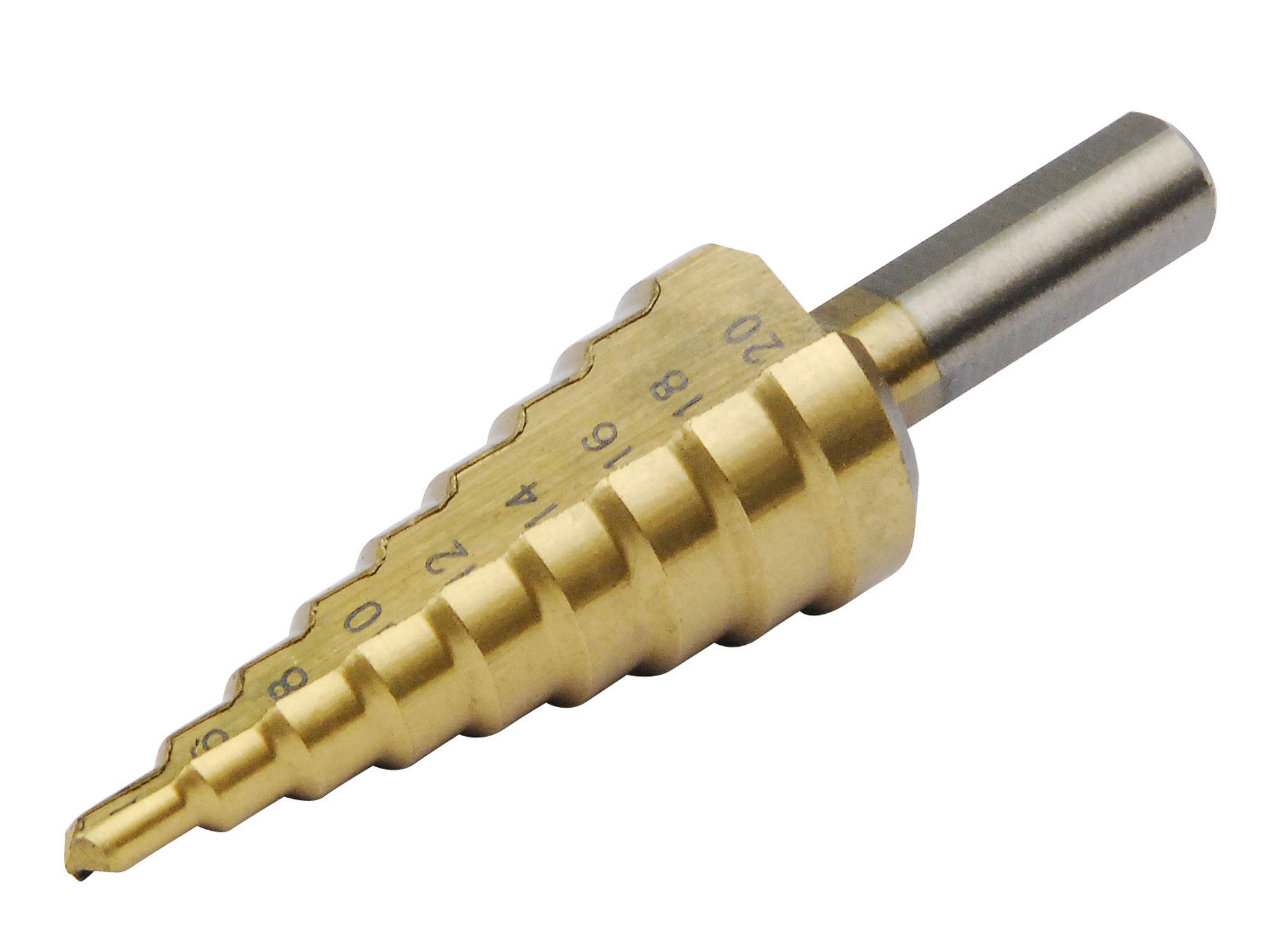 Step Drill Bit, 9 steps, 4 - 20mm Dia