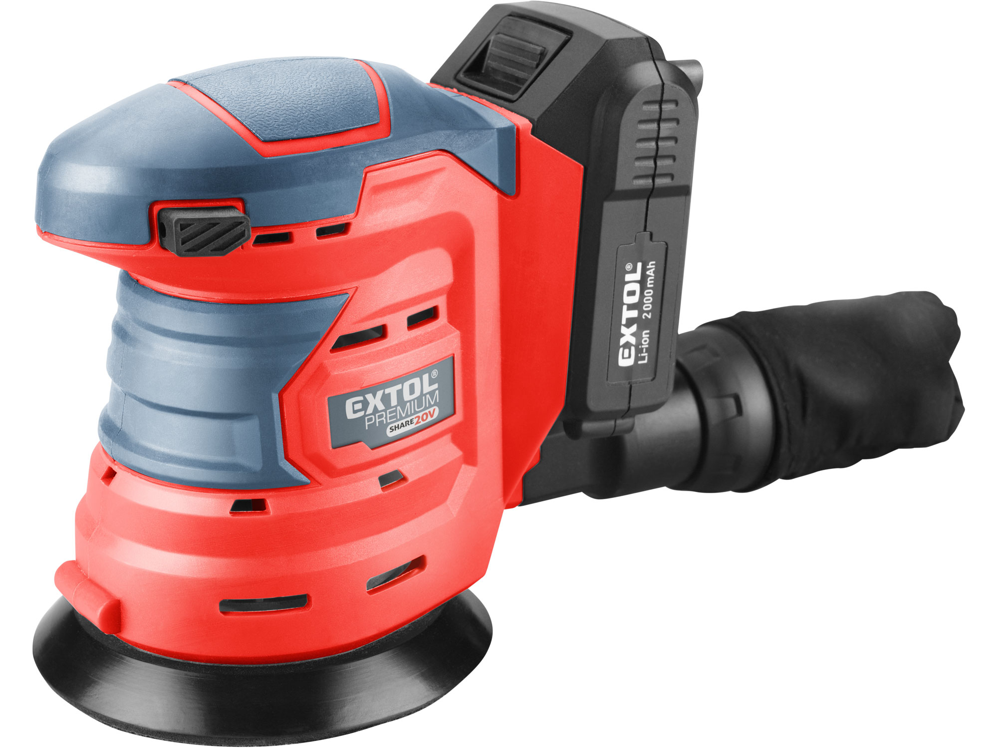 Cordless Finishing Sander, 125mm, SHARE20V, 1x2000mAh Battery