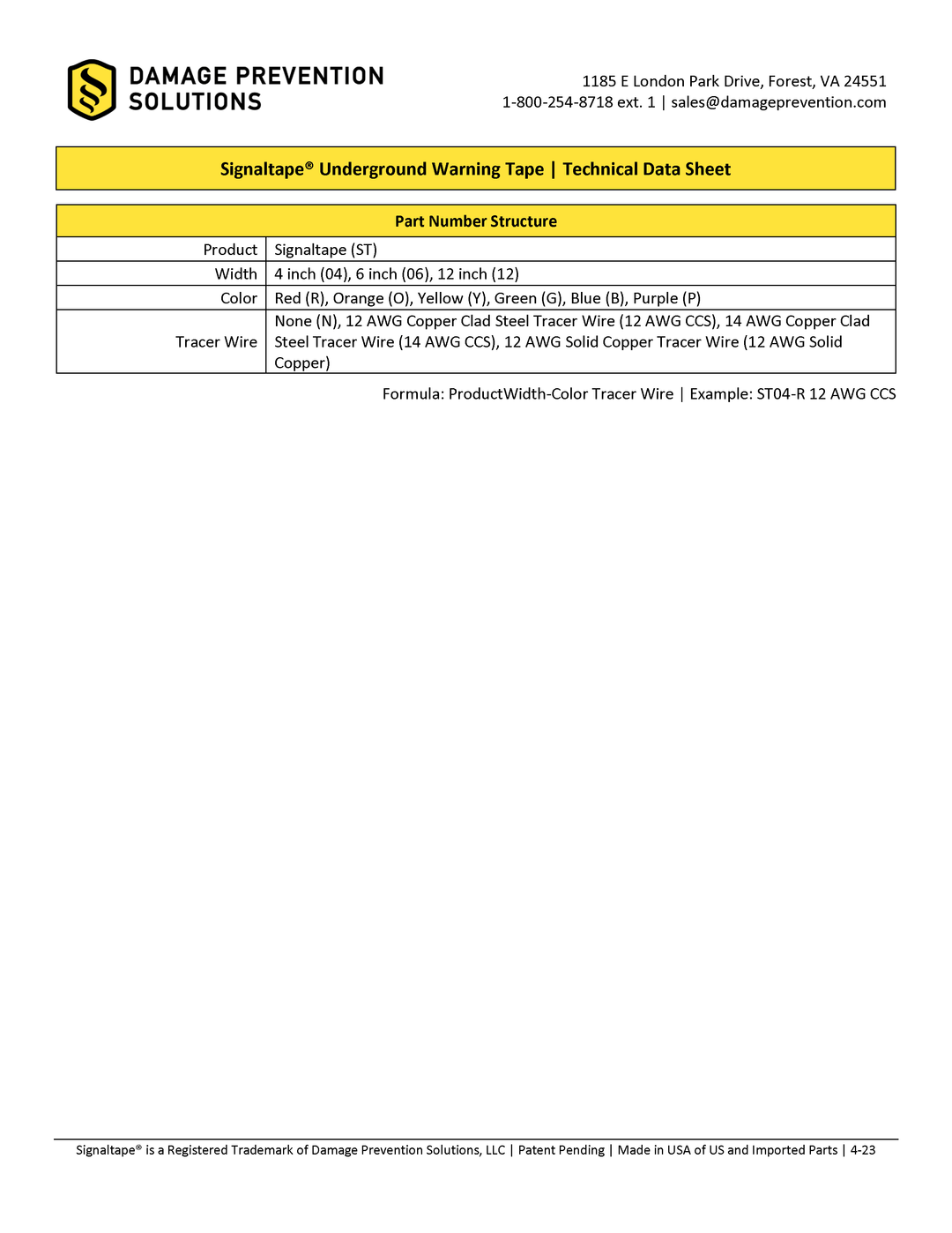 Signaltape® Underground Warning Tape | Buried Utility Protection