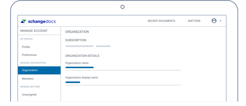 xchangedocs Support | Manage organization details