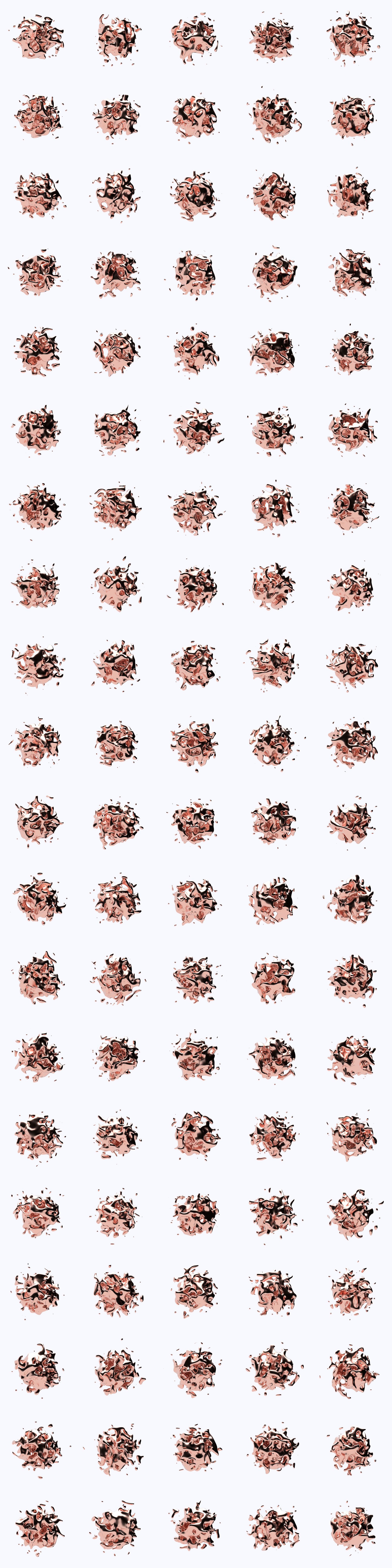 Shapefest™ | Copper Hovering Blob Splashes 3D Shape Pack