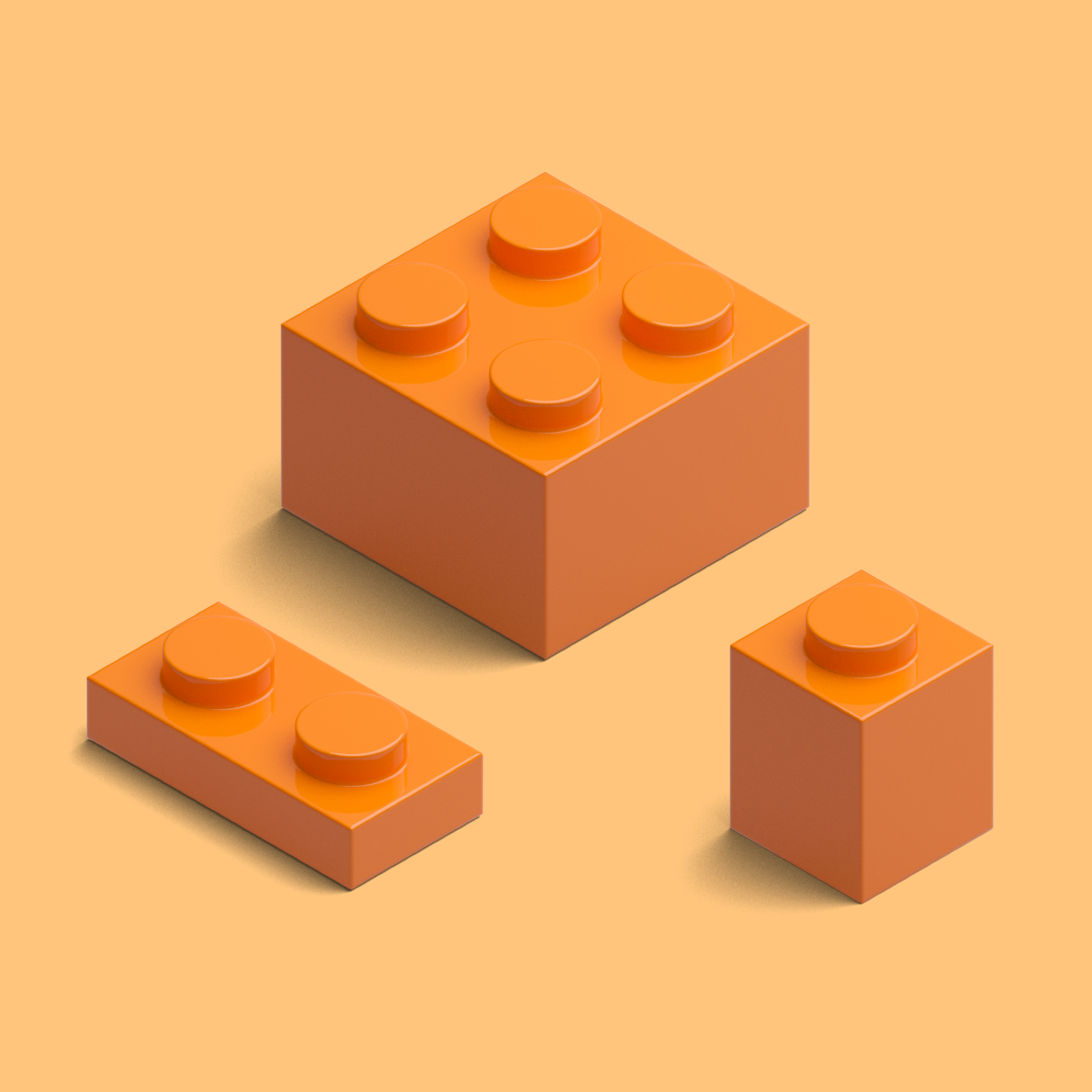 Shapefest™ | Orange Isometric Building Blocks 3D Shape Pack