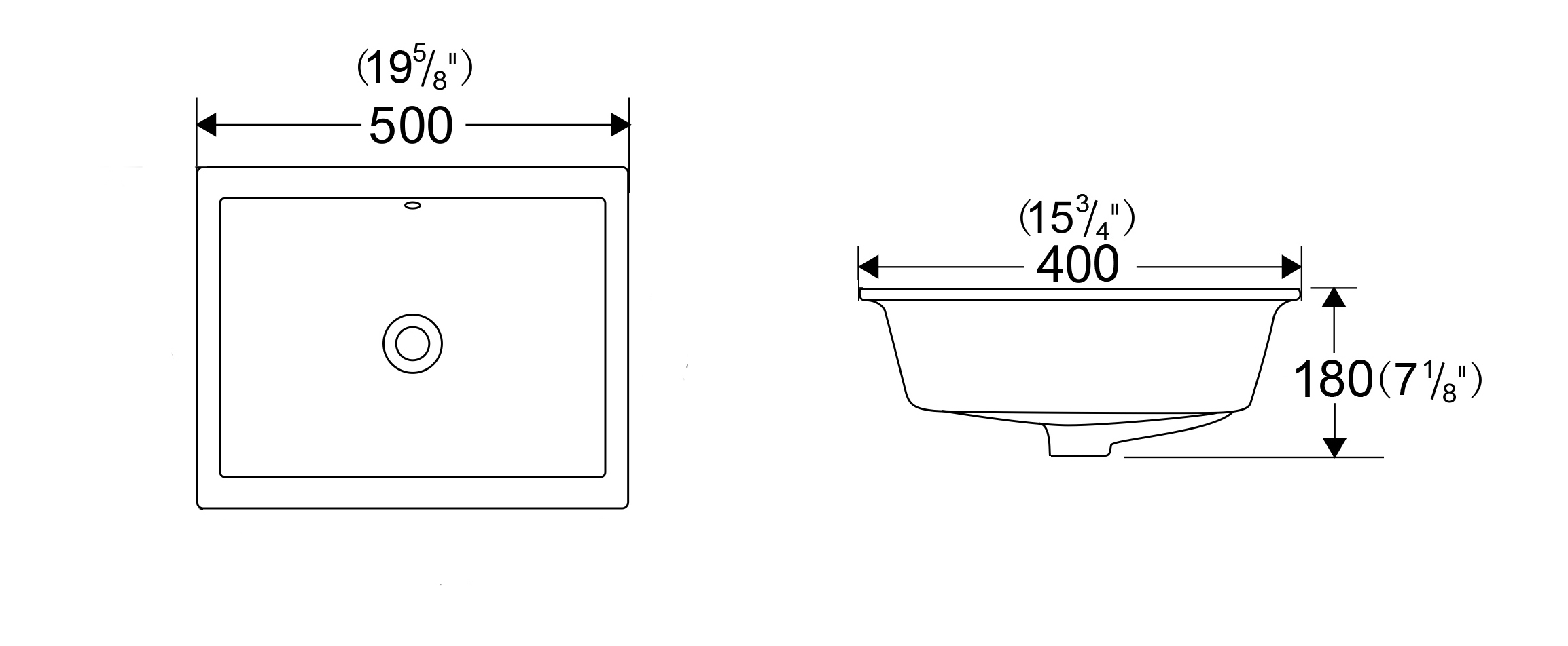 IM-9122 Lavabo en sous-surface rectangulaire Rectangular Bathroom Sink ...
