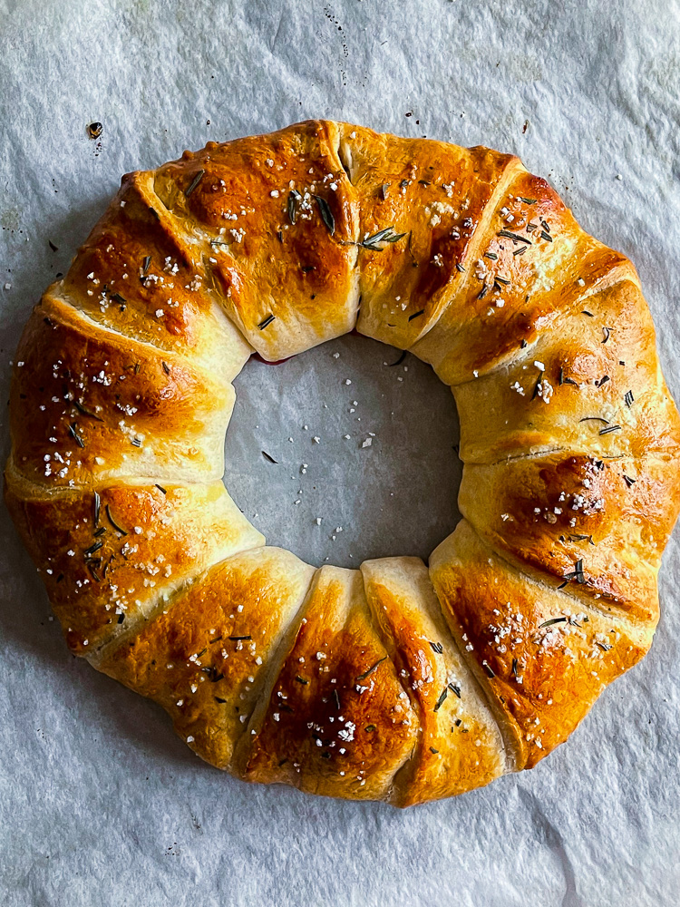 Cranberry Brie Crescent Wreath