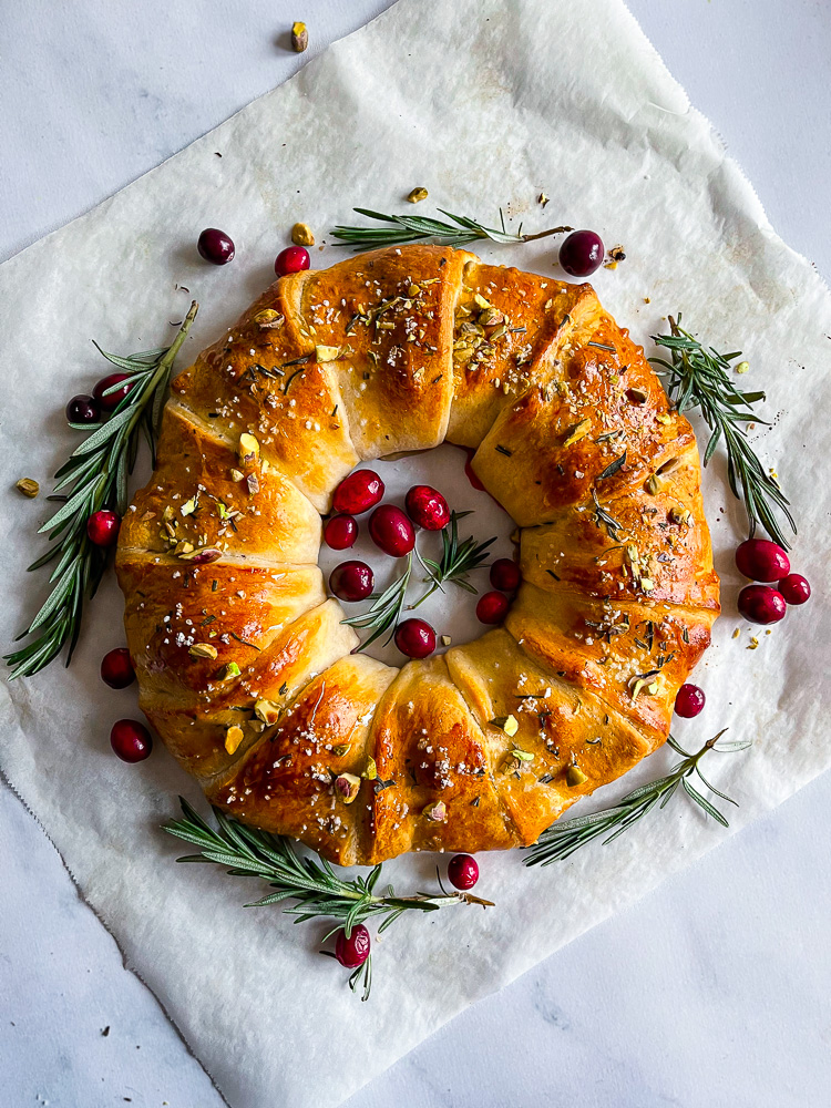 Cranberry Brie Crescent Wreath