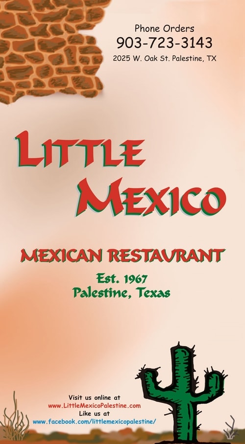Menu - Little Mexico Palestine | Mexican Food Restaurant in Palestine ...