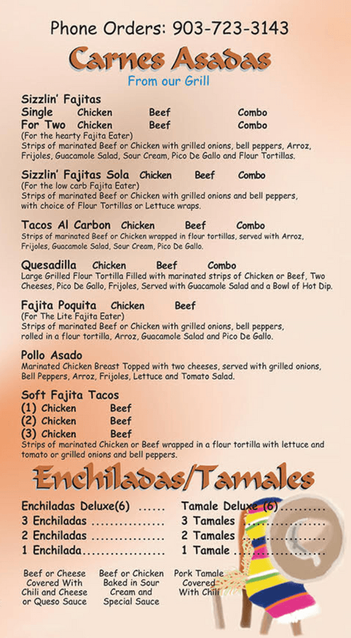 Menu - Little Mexico Palestine | Mexican Food Restaurant in Palestine ...