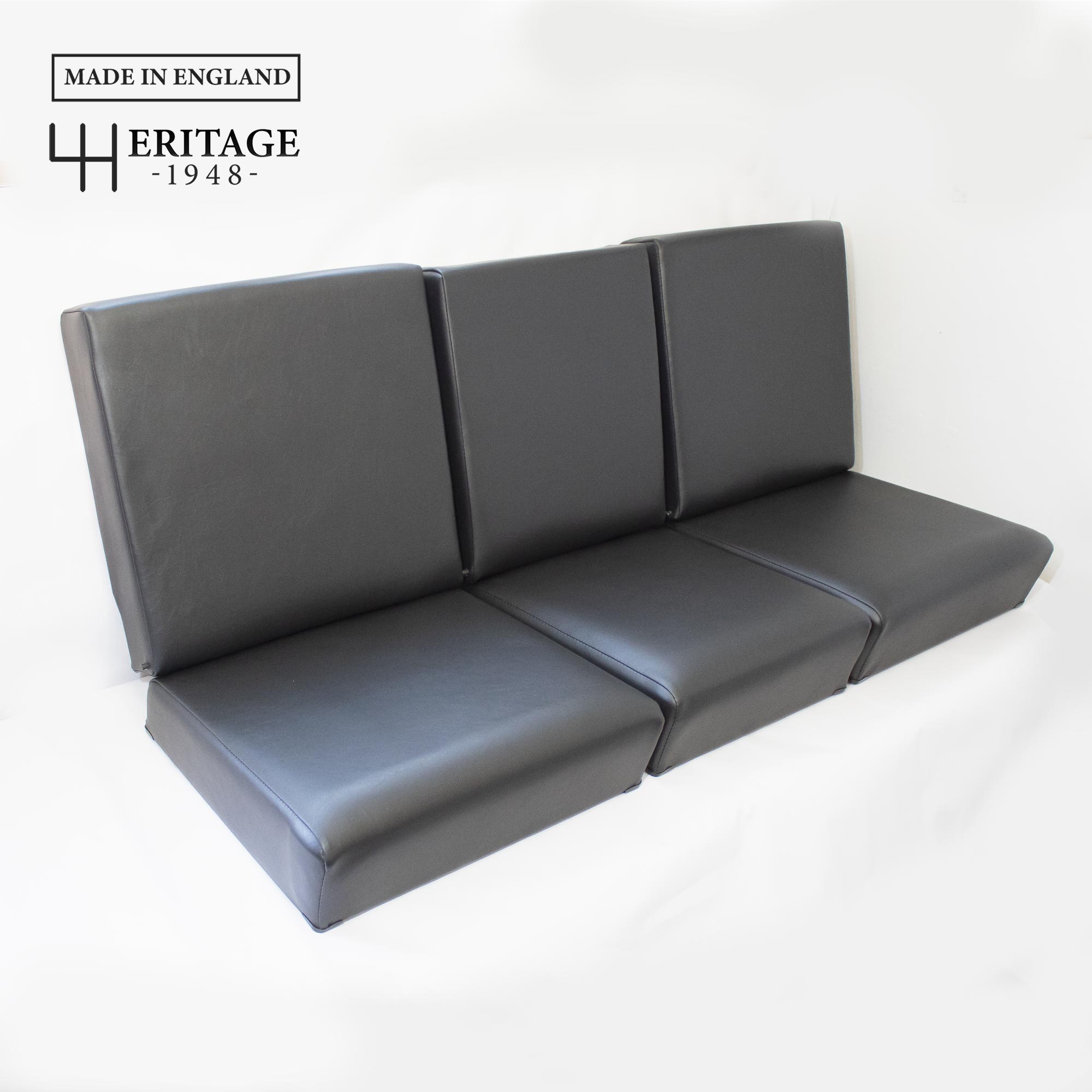 Series 2/3 Land Rover Standard Front Seat Set - Black Vinyl