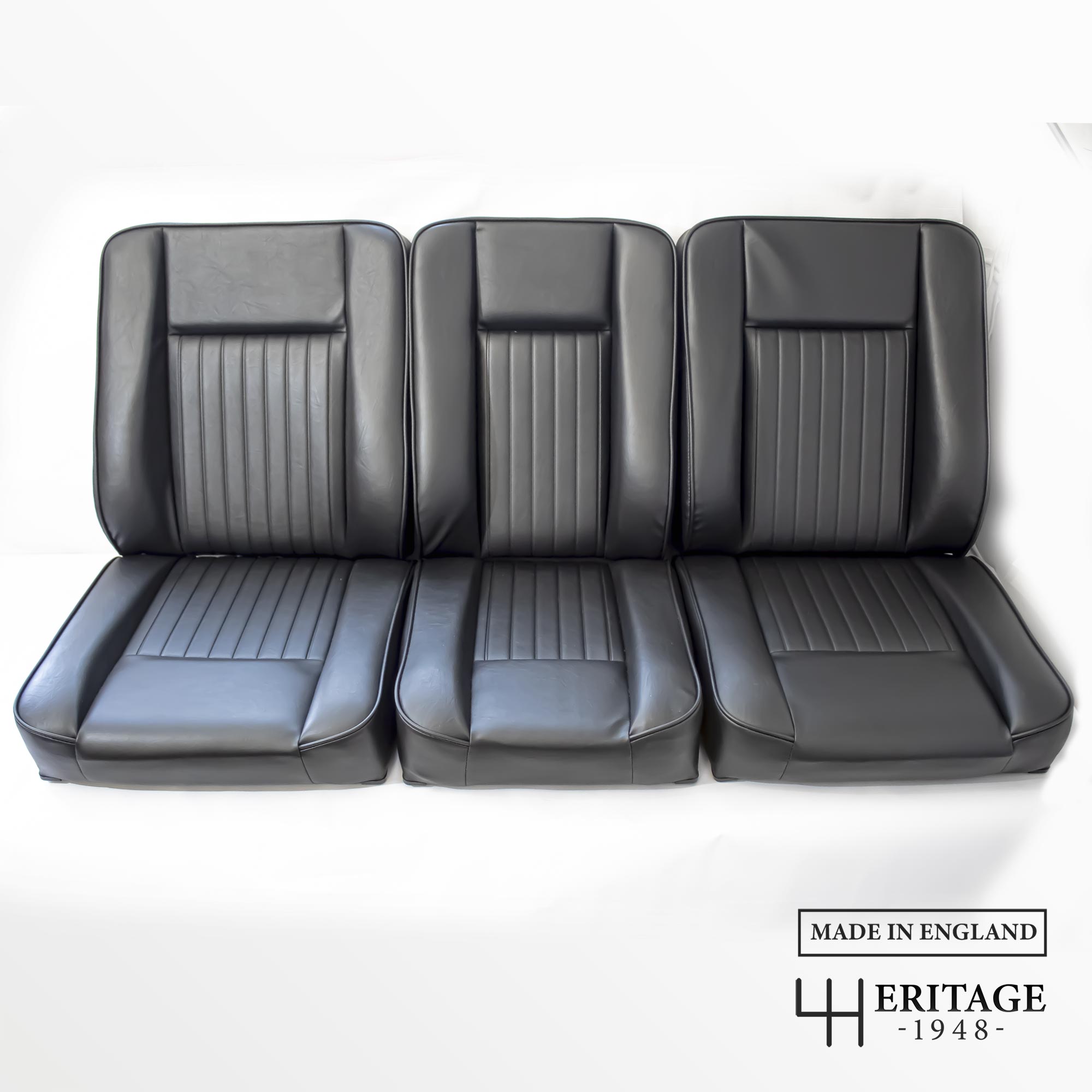 Series 2/3 Land Rover Deluxe Front Seat Set - Black Vinyl