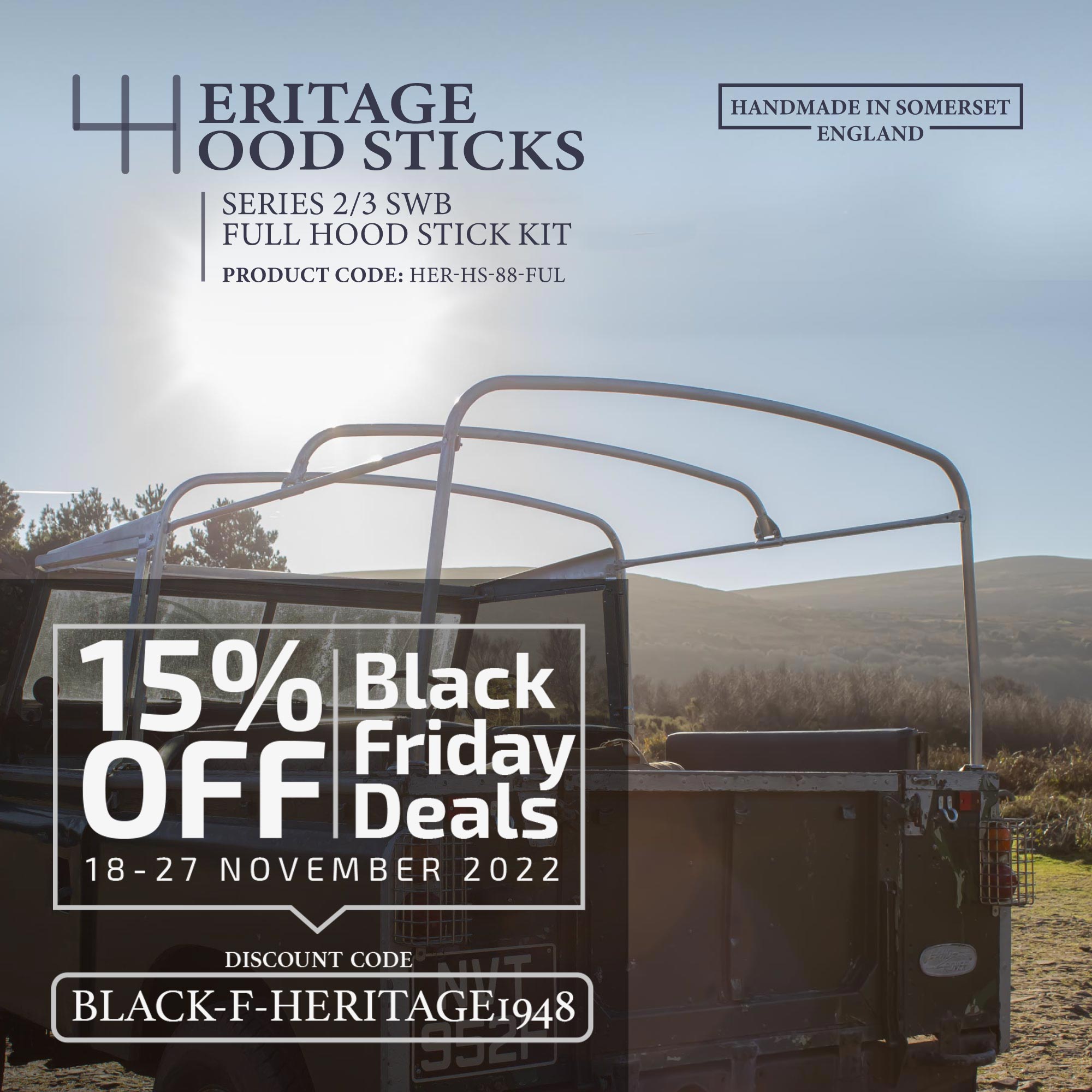 88" 3/4 'Truck Cab' Stick Kit, Land Rover Series 2/3