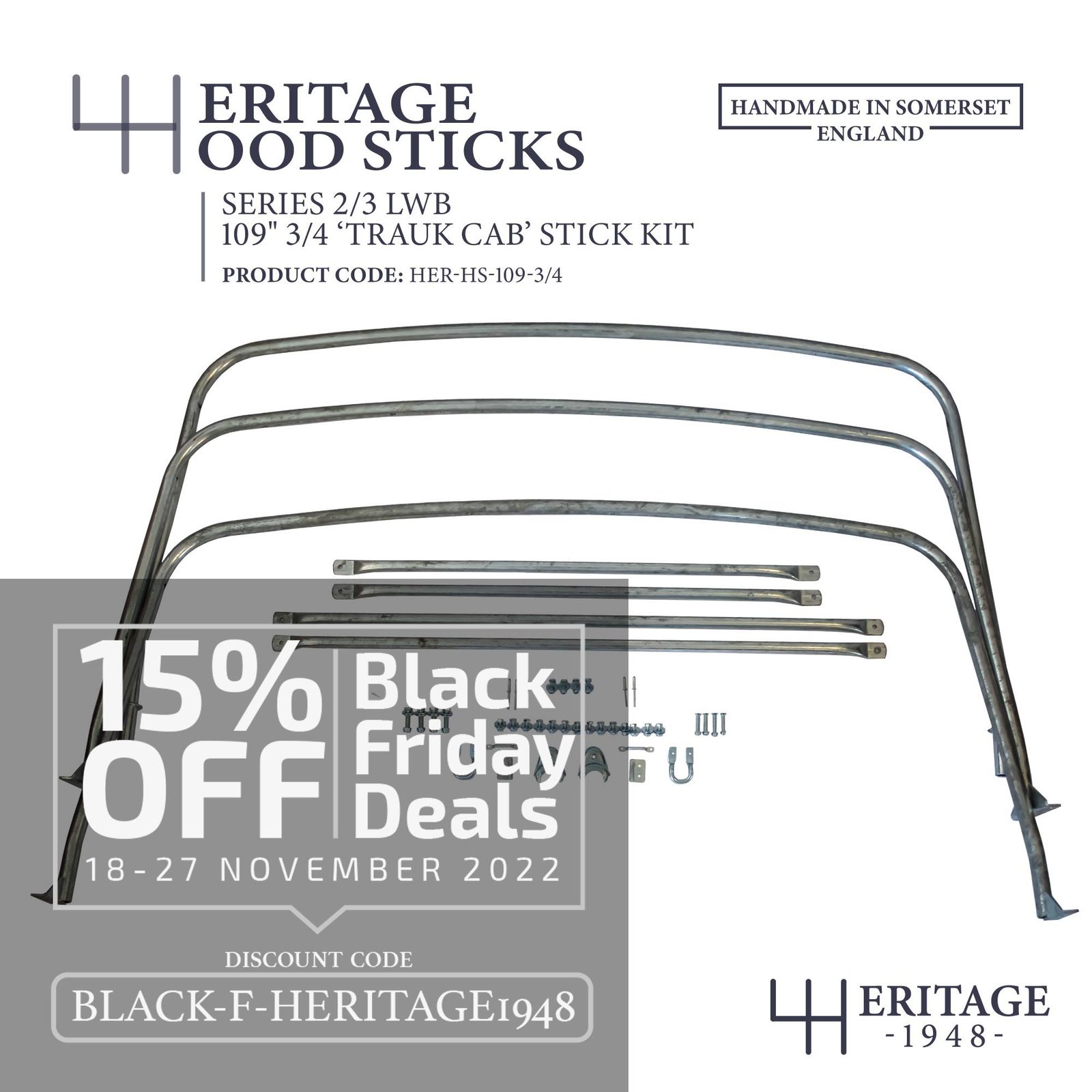 88" 3/4 'Truck Cab' Stick Kit, Land Rover Series 2/3