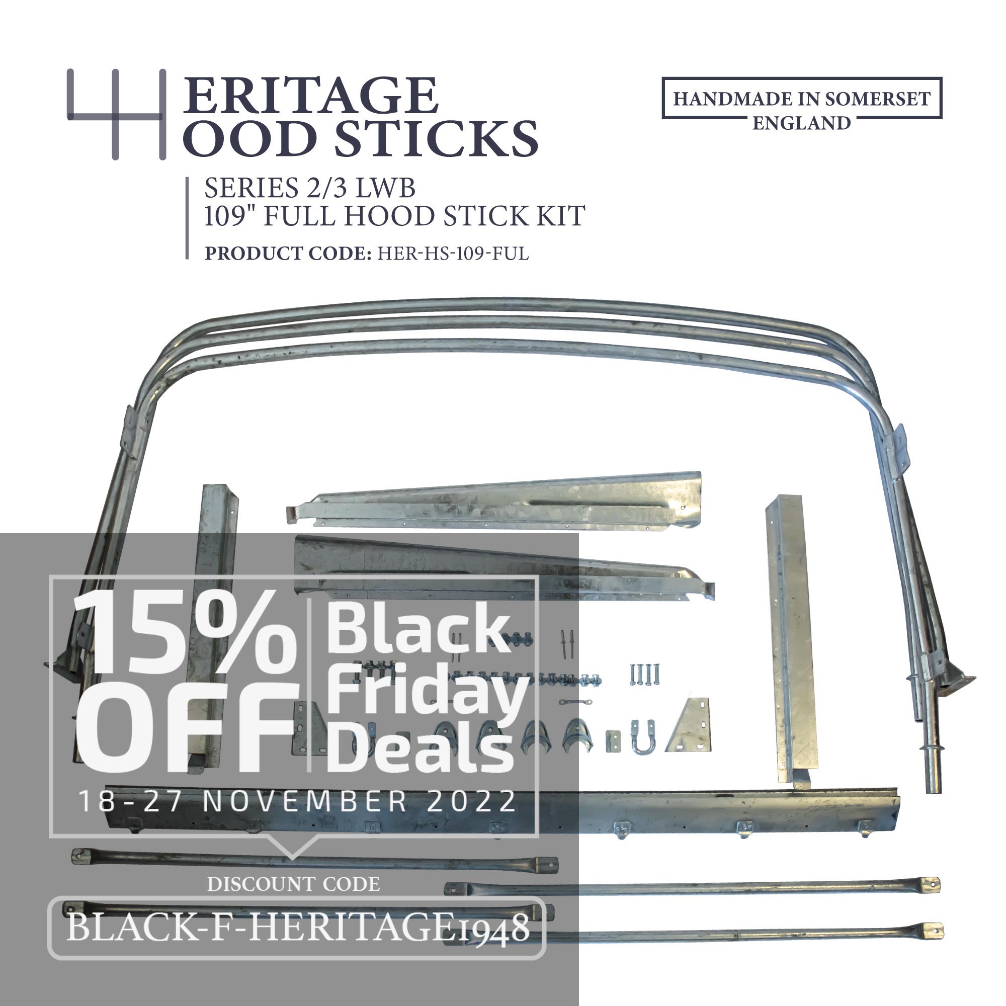 88" 3/4 'Truck Cab' Stick Kit, Land Rover Series 2/3