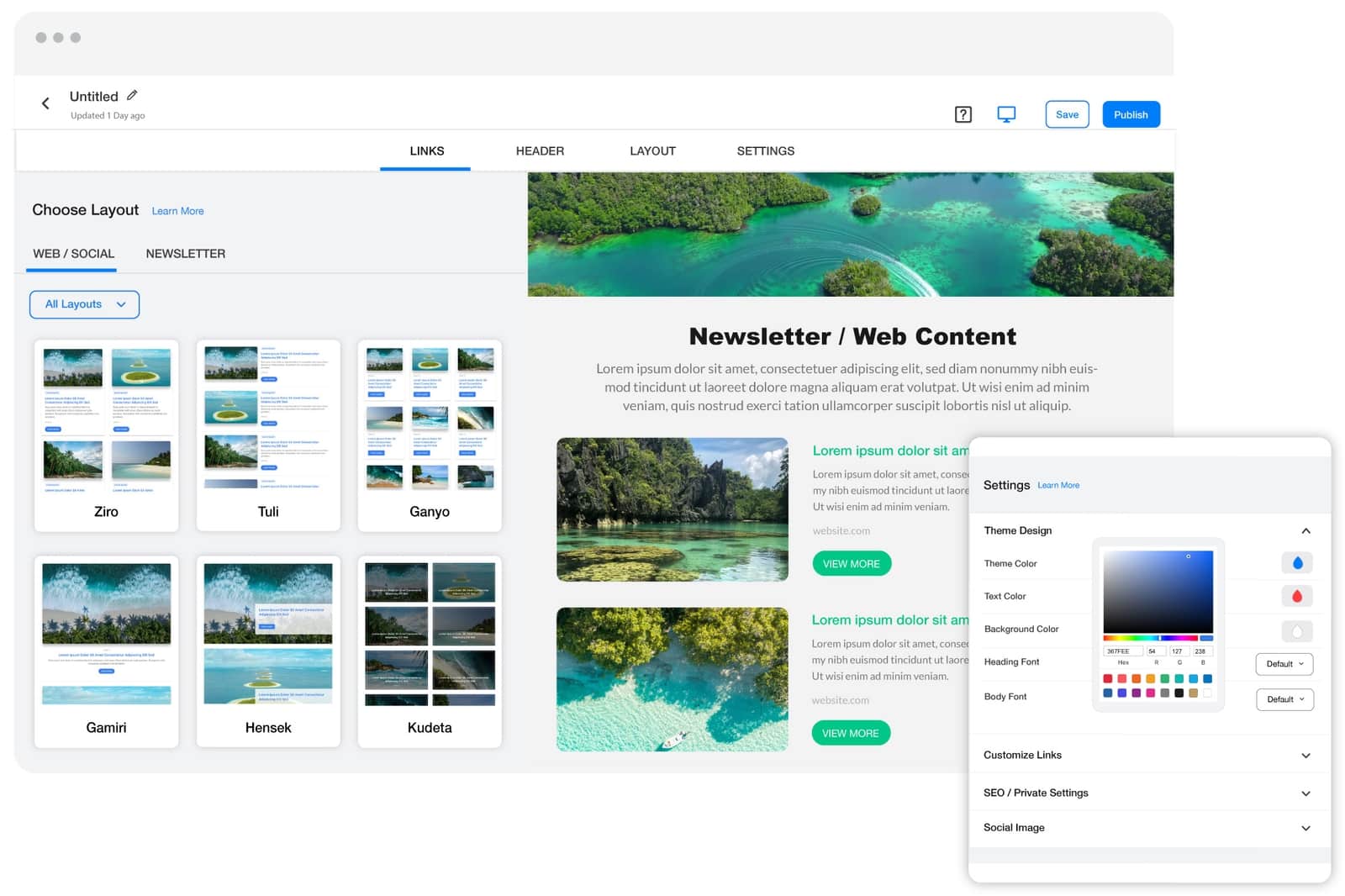 elink.io | Newsletter Creator, Web Page Builder, Bookmarker