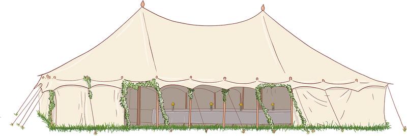 Weddings in traditional canvas pole marquees