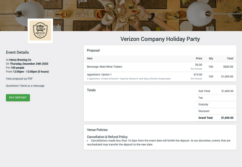 FREE Banquet Event Order (BEO) Template