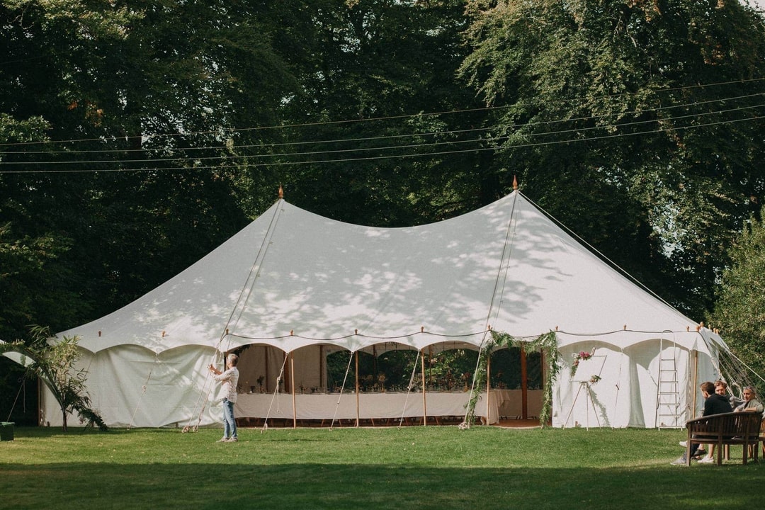 White canvas marquees and tents for hire.