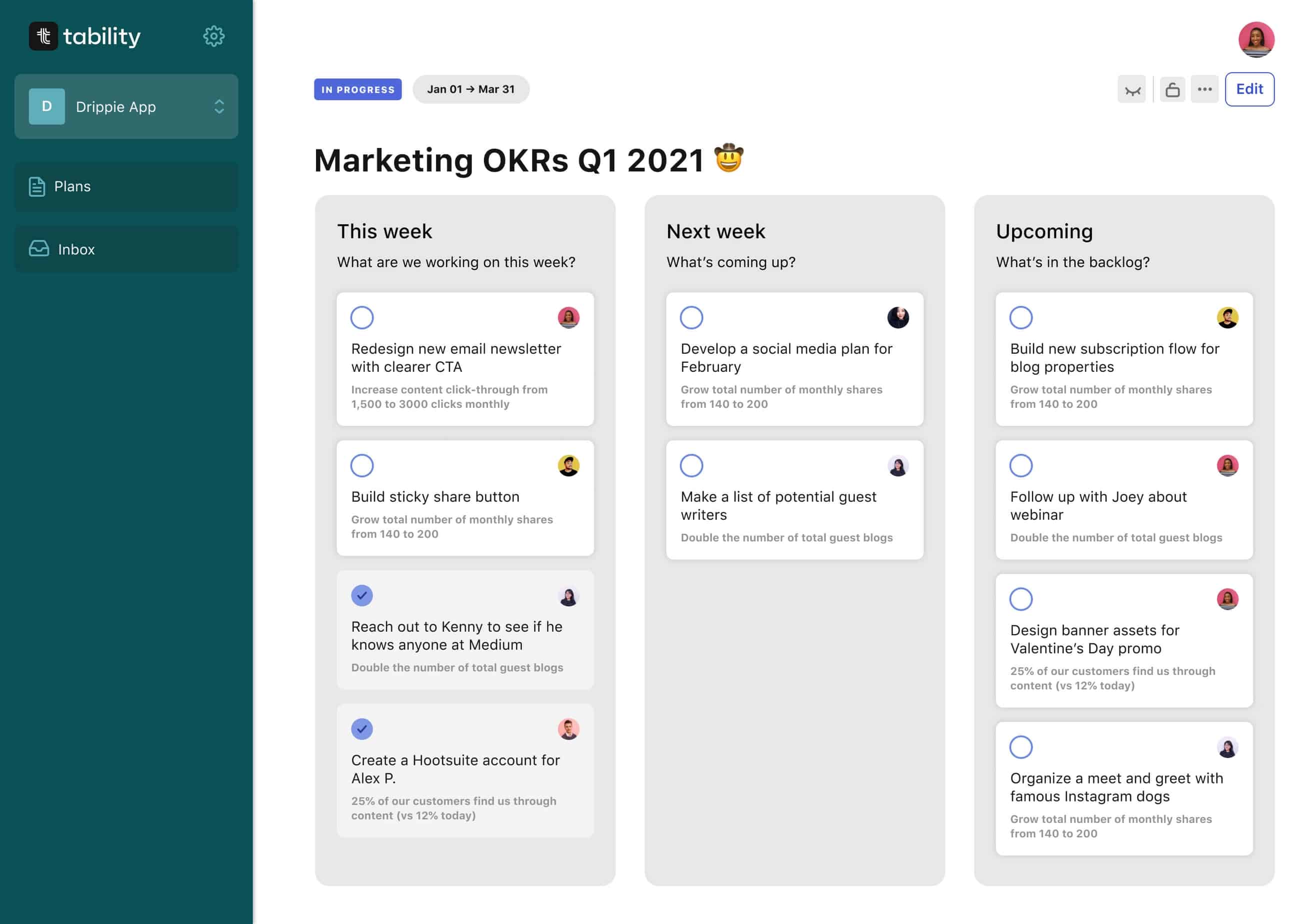 Tability - Not like other OKRs platforms