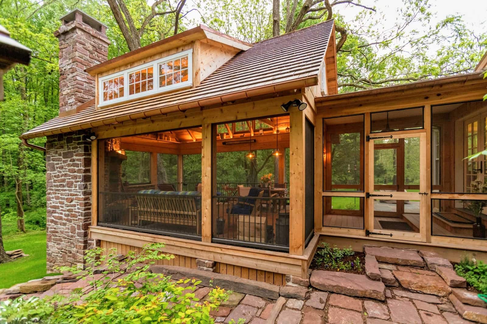 Timber Frame Outdoor Living Area - Highline Contruction