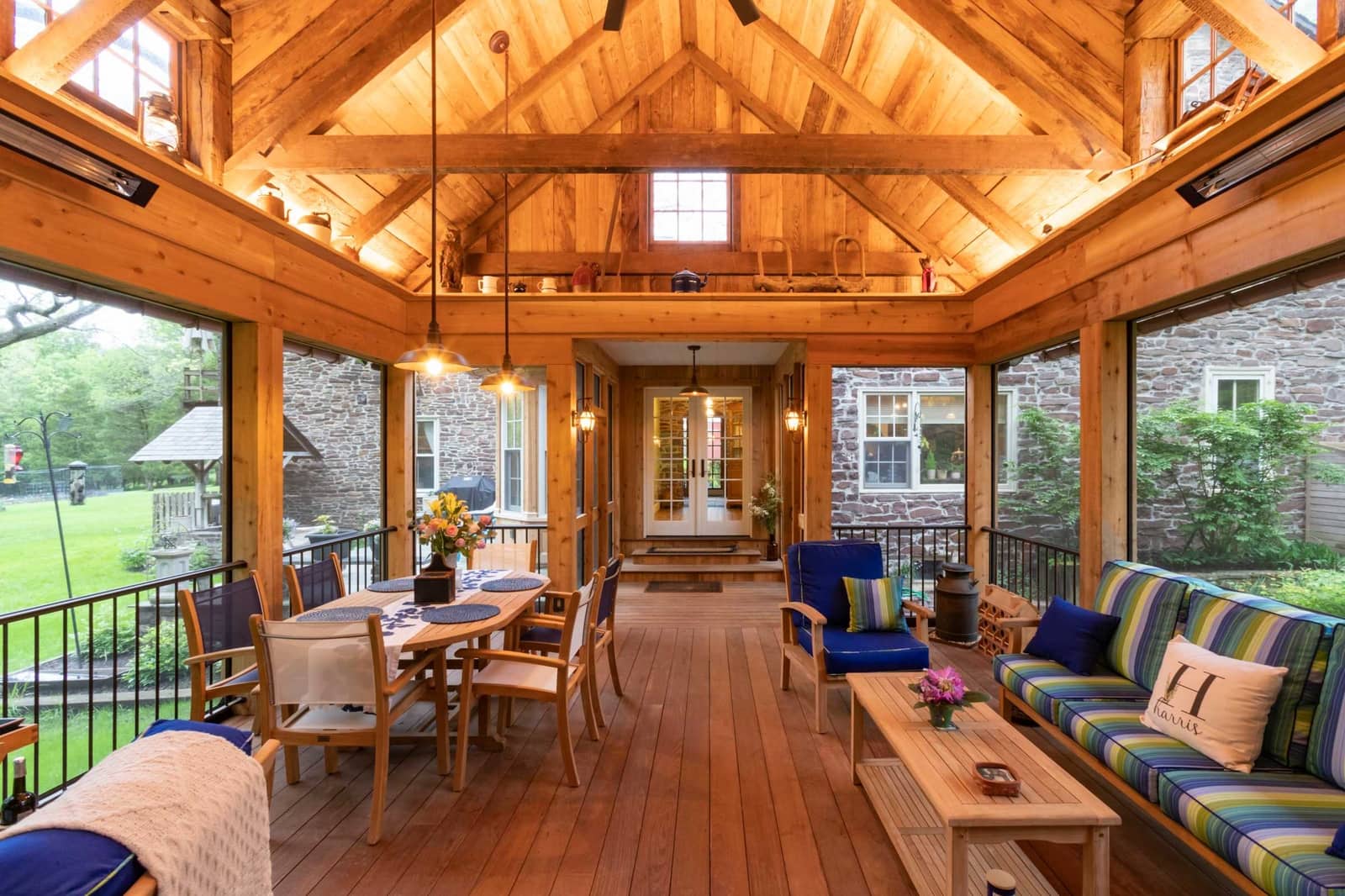 Timber Frame Outdoor Living Area - Highline Contruction