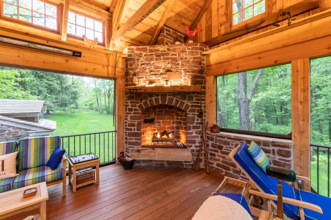 Timber Frame Outdoor Living Area - Highline Contruction