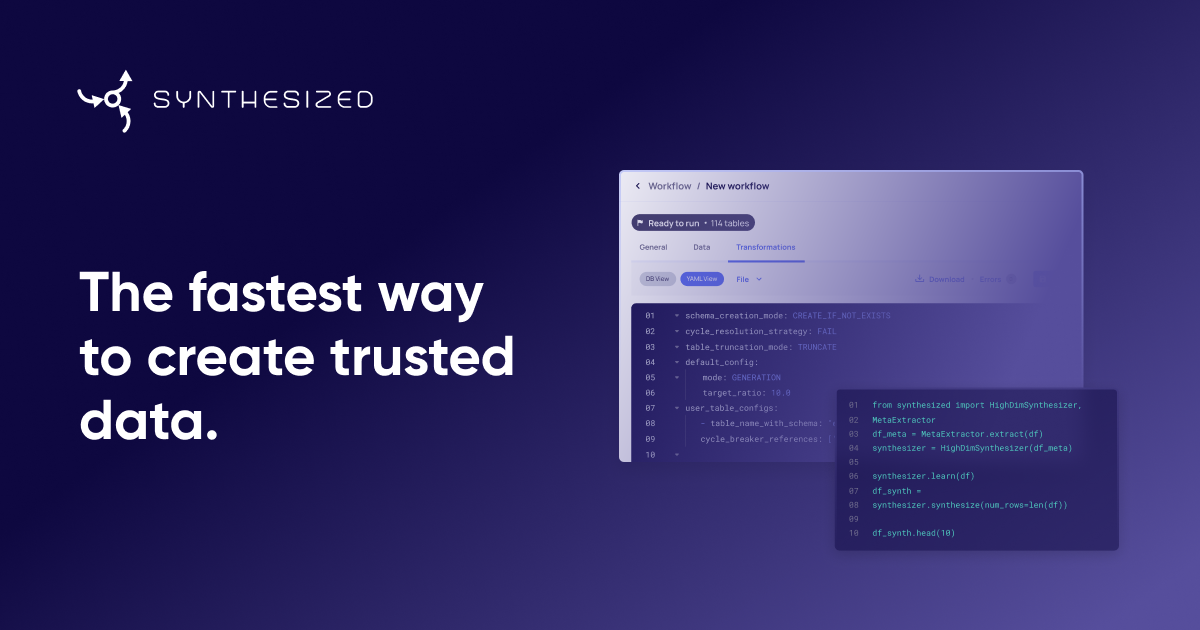 The Ultimate DataOps Platform For Synthetic Data | Synthesized