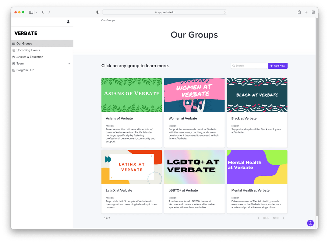 Verbate | Employee Resource Group Platform